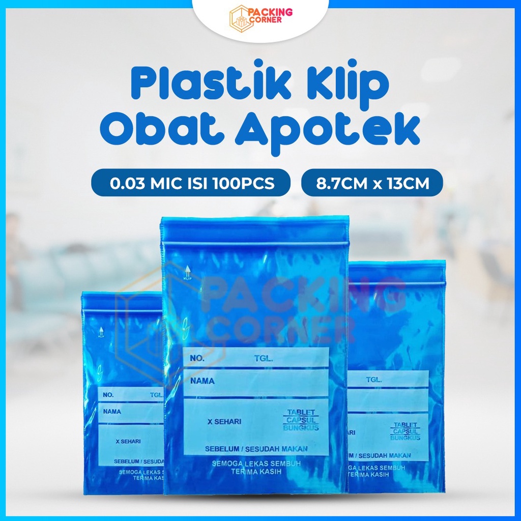 Jual Plastik Klip Zip Ziplock Zipper Obat Apotek Warna 8,7x13 cm Isi ...