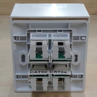 Jual faceplate/wallplate UTP/RJ45/LAN 4 port/hole+modular+outbow box ...