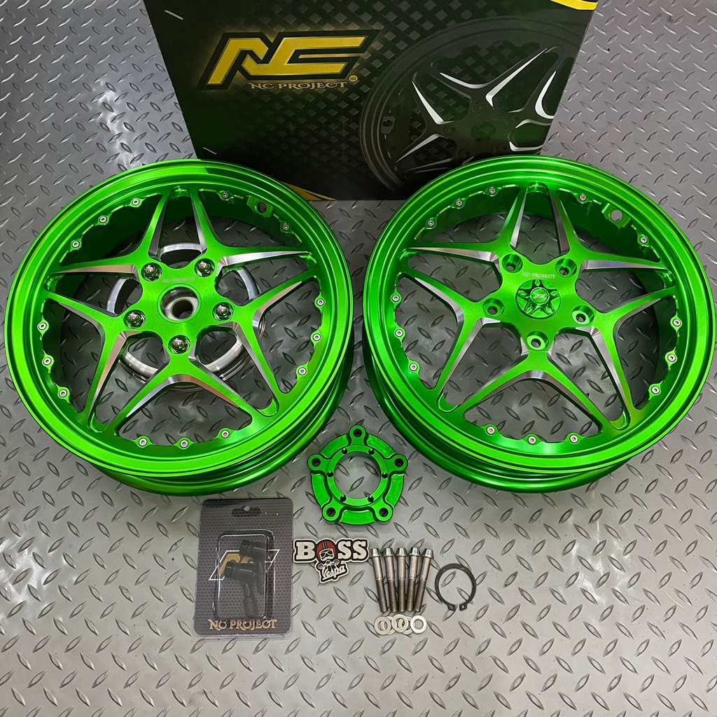 Jual Velg NC Project V5S Green Front & Rear Vespa Sprint Primavera GTS ...