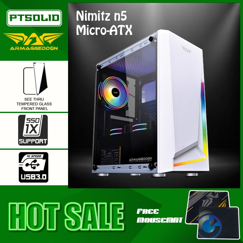 Jual Case Gaming Armaggeddon Nimitz N5 Aurora - Micro ATX | Shopee ...