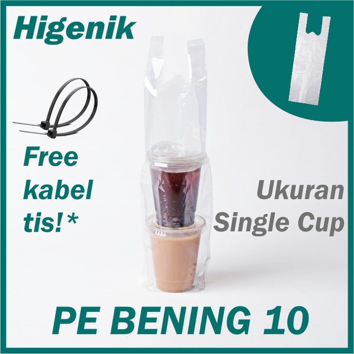 Jual Kantong Plastik Kresek PE 10 Bening Transparan Tebal isi 100 lembar | Shopee Indonesia