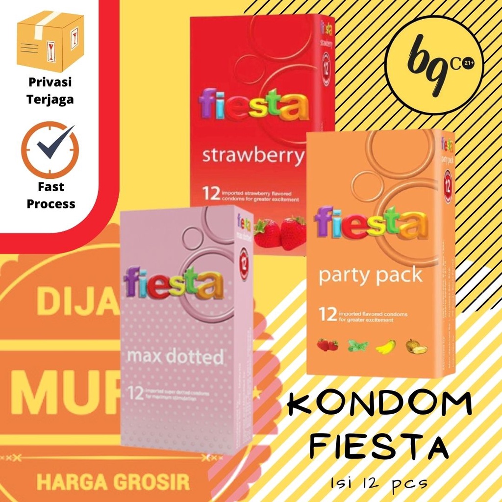 Jual Kondom Fiesta isi 12 sachet - Strawberry / Max Dotted / Party Pack ...