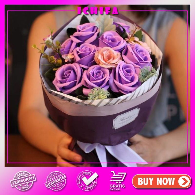 ICHIFA buket bunga sabun unik hadiah pacar, wisuda, ultah pink / BUNGA ...
