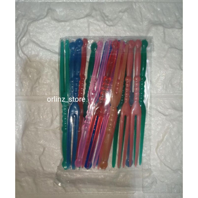Jual Garpu kue plastik ultah/ garpu kecil warna/ tusukan kue/ garpu ...