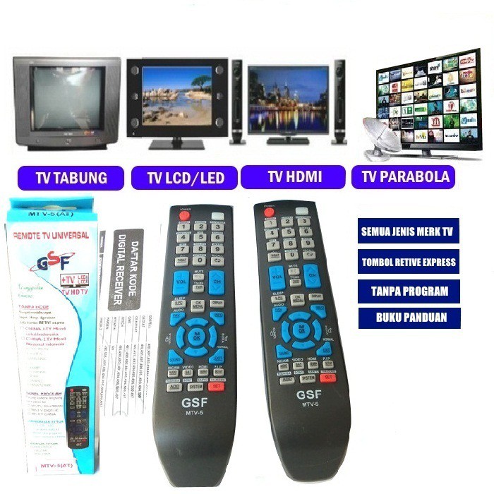 Remot tv multi serbaguna - remote tv multi - Remote Universal Multi TV Tabung LCD LED Segala ...