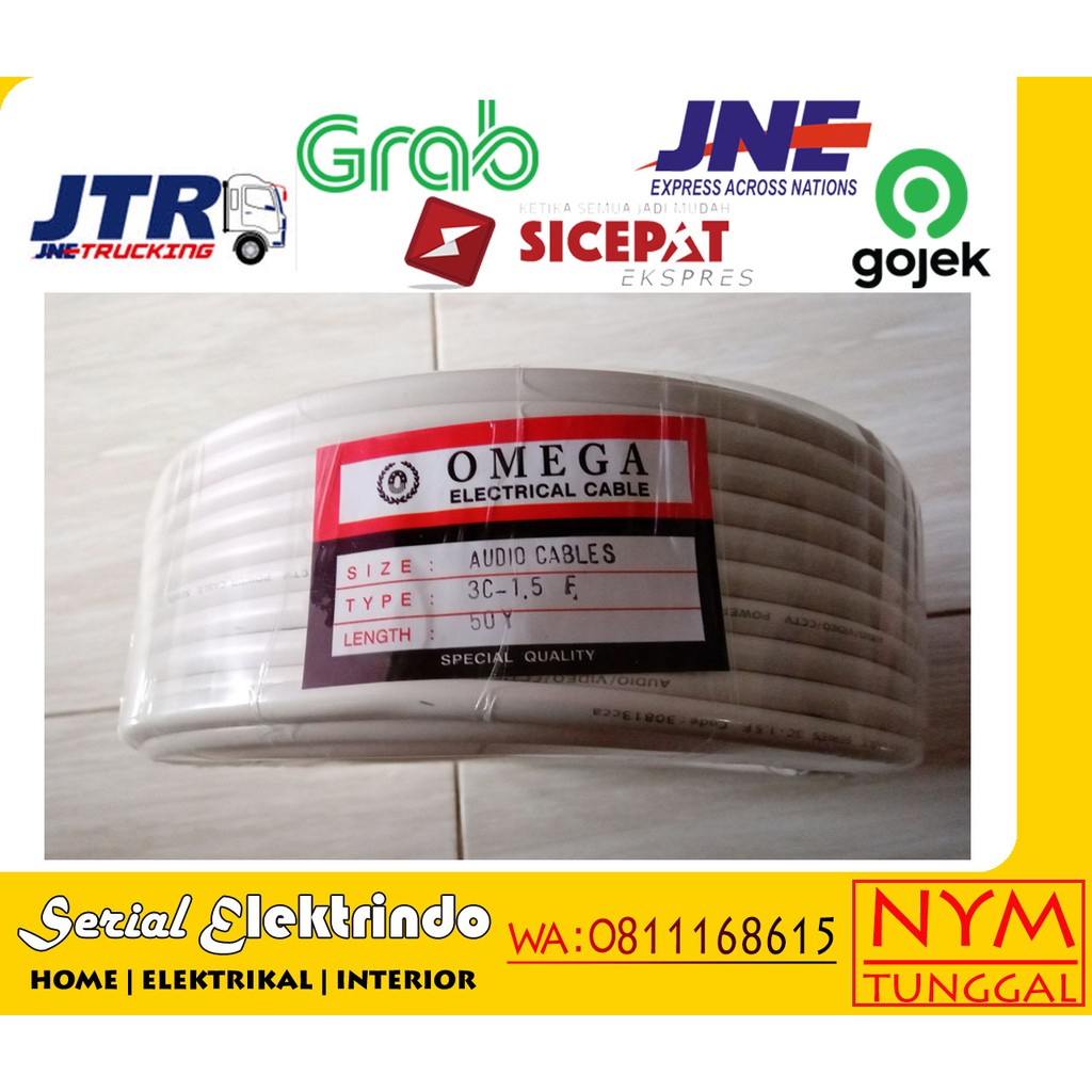 Jual OMEGA Kabel Listrik Tembaga Kabel NYM 3x1.5 Kabel Tunggal Kabel ...