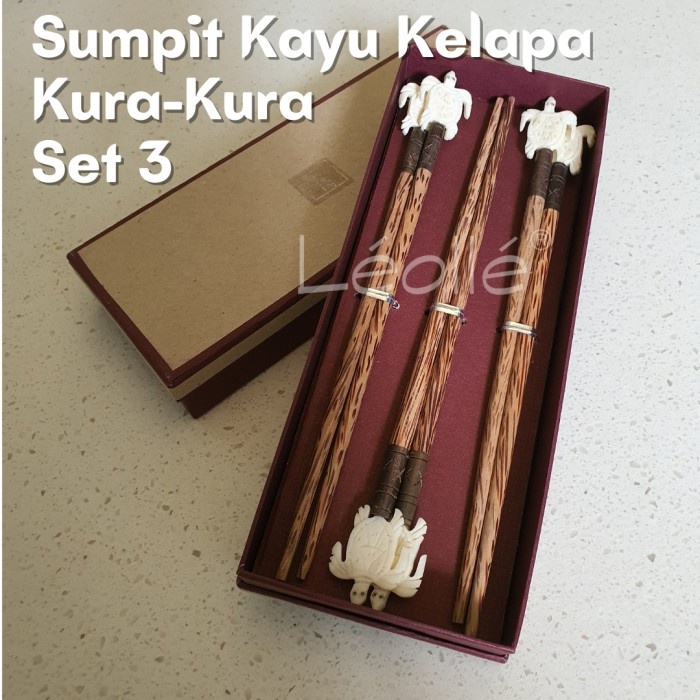 Leolle Sumpit Kayu Kelapa Dekorasi Aksesoris Gading set 3pasang Kupu ...
