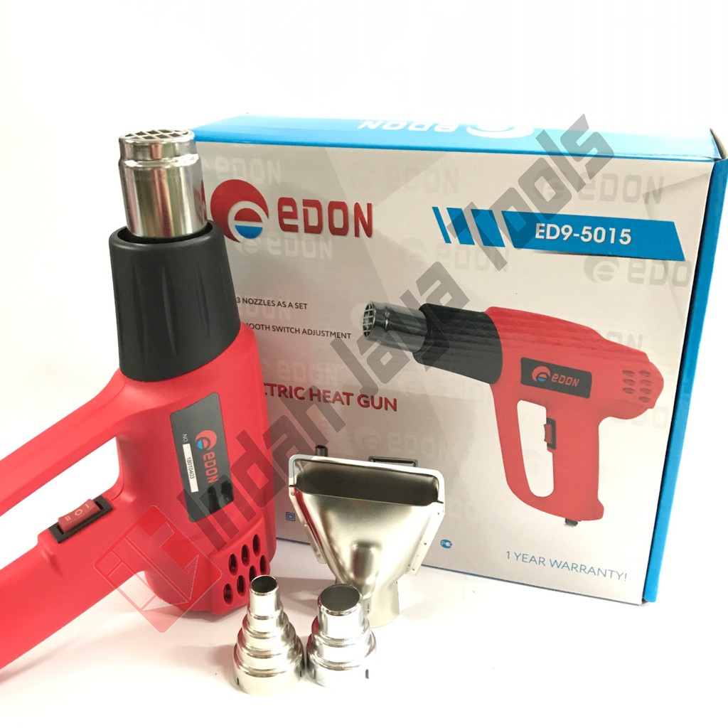 EDON Hot Air Heat Gun 1500 Watt 2 Mode 3 Nozzle Corong | Shopee Indonesia