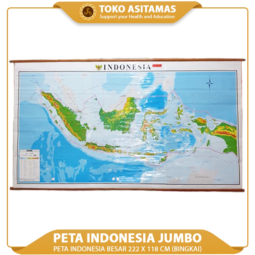 Jual Peta Indonesia Bingkai Ukuran Jumbo Besar Alat Peraga Pendidikan ...