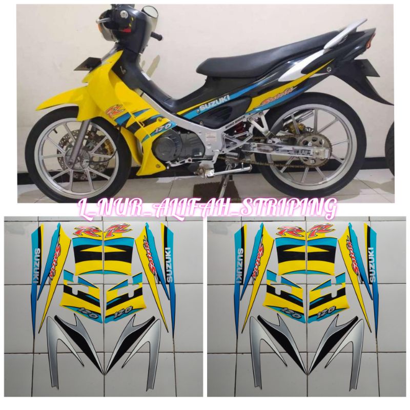 Jual STIKER STRIPING LIS LES POLET BODY MOTOR SUZUKI SATRIA HIU 120 R ...