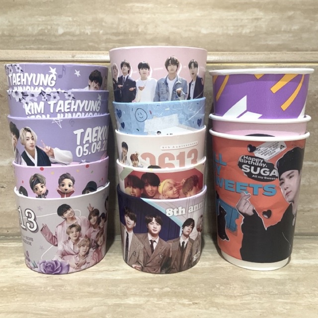Jual Cupsleeve Cupholder BTS 8th Birthday Anniversary Cafe Event ...