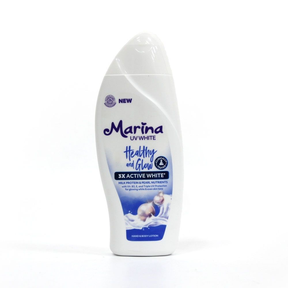 Jual Marina UV White Healthy And Glow - Handbody Lotion 185 Ml | Shopee ...