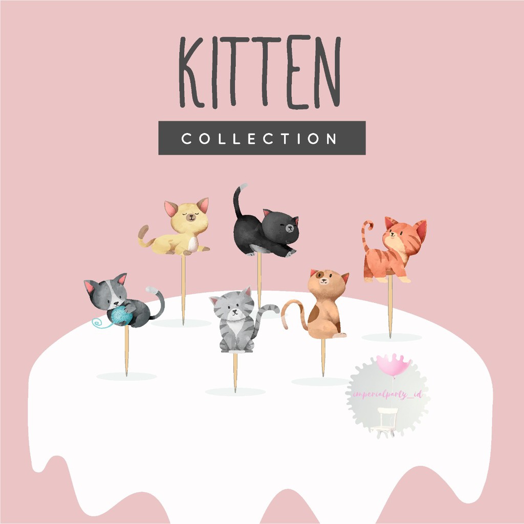 Jual Cake Cupcake Topper Kue Kucing Cat Kitten Kitty Animal Hewan ...