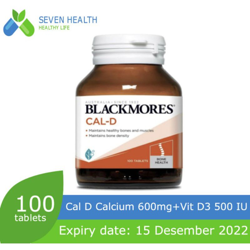 Jual Blackmores Cal-D Calsium 600mg/Vitamin D3 500 IU ( 100 Tablets ...