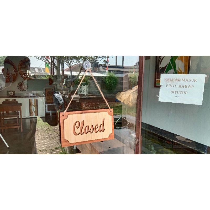 Jual TULISAN OPEN CLOSE KOTAK PERSEGI PANJANG CUSTOM SIGN LABEL BOARD ...