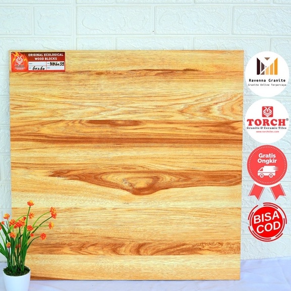 Jual Granit Lantai Motif Kayu Torch 60x60 Glossy NK6039 Free Ongkir | Shopee Indonesia