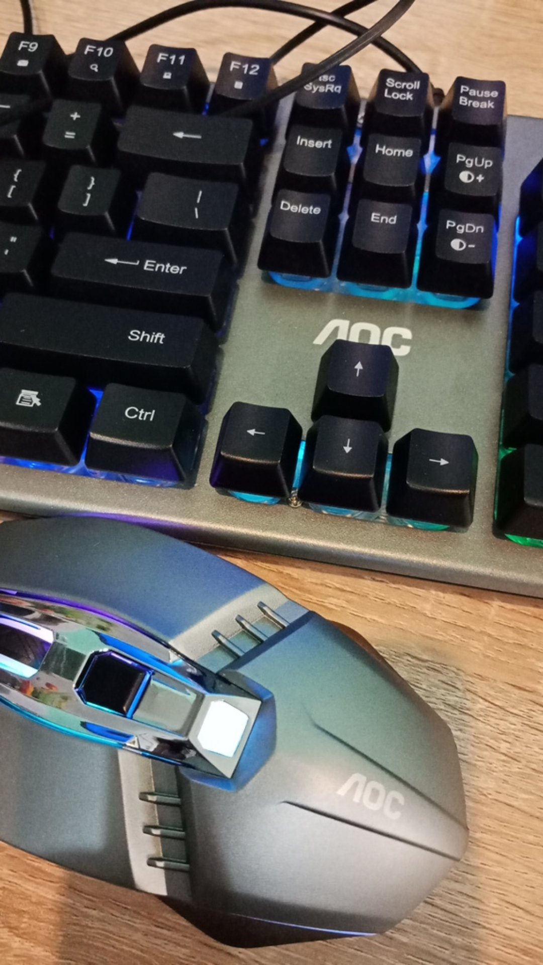 AOC KM410 GAMING KEYBOARD MOUSE combo USB-RGB LED | Shopee Indonesia