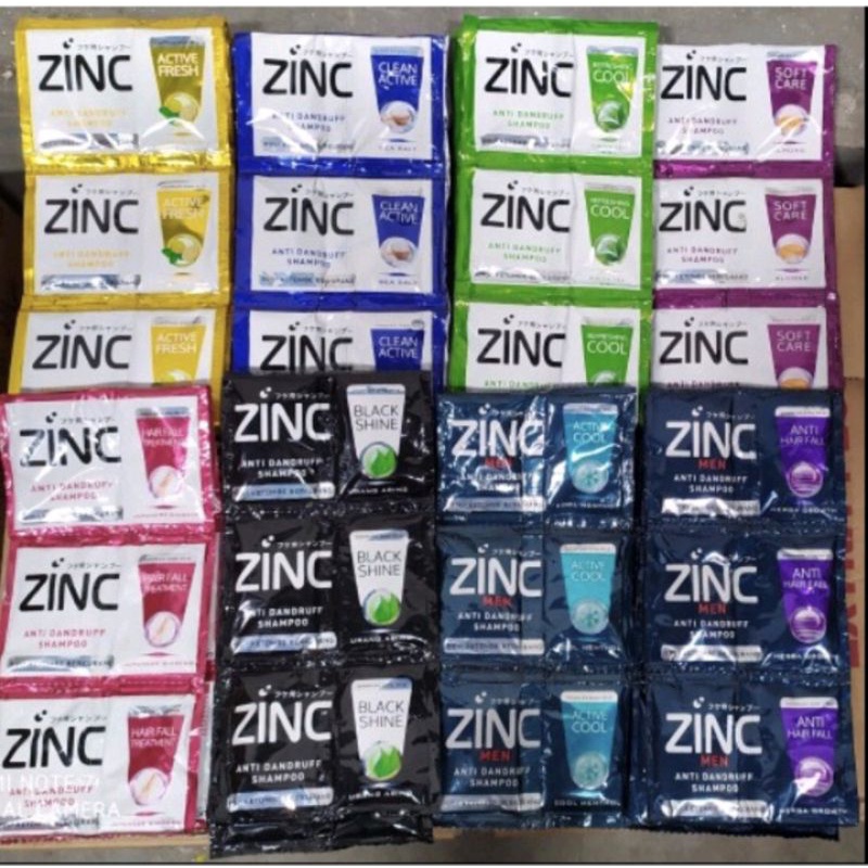 Jual SHAMPO ZINC SACHET 1 RENCENG ISI 12 SACHET | Shopee Indonesia