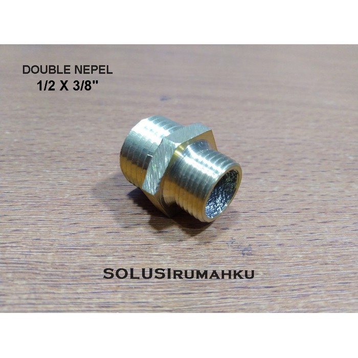 Jual DOUBLE NEPEL 1/2 X 3/8 INCH / dobel nepple nipel DRAT LUAR 2 SISI | Shopee Indonesia