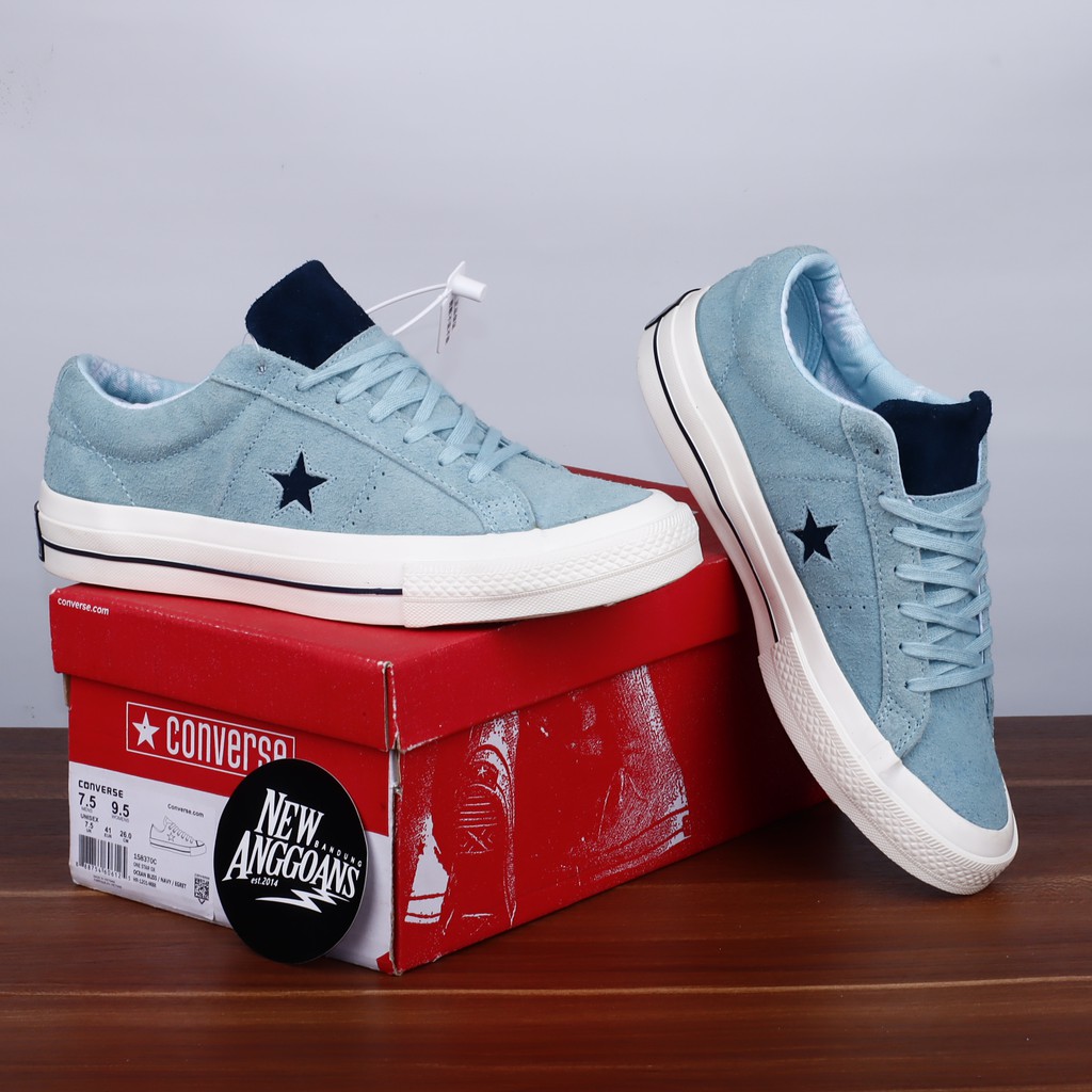 Jual Converse One Star Classic Obsidian Blue Sky Biru White - Chuck ...