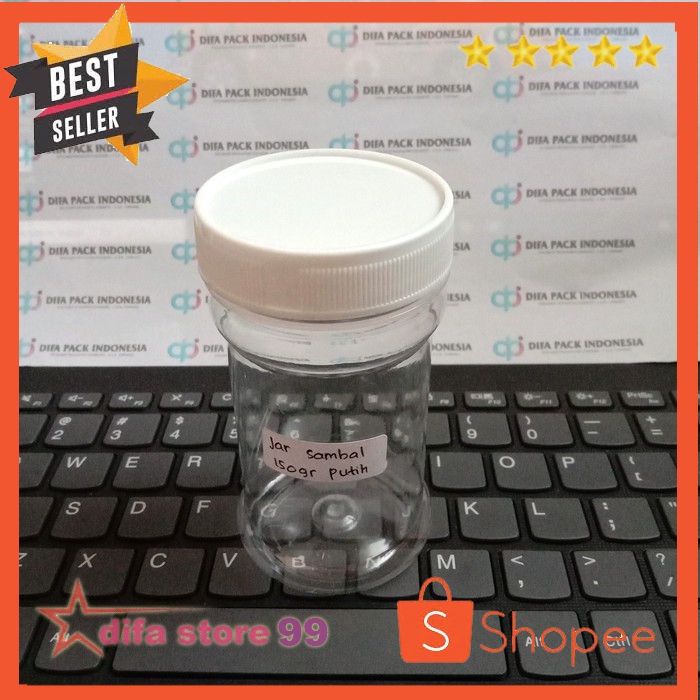 Jual Botol jar sambal 150ml/botol selai/jar serbuk 150gr tutup putih ...
