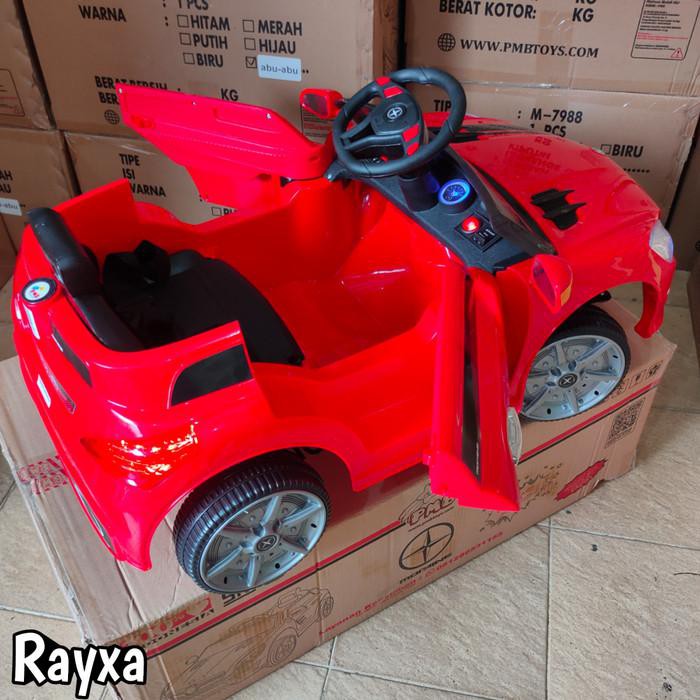 Jual Mobil Aki Anak Pmb M 5688 Moraine Merah Dengan Remote Bluetooth Exclusive | Shopee Indonesia