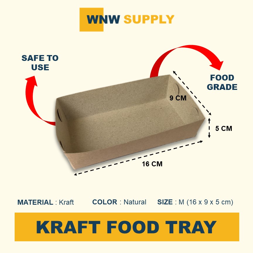 Jual Paper Food Tray Kraft Laminasi Tempat Wadah Makanan Kentang Goreng ...