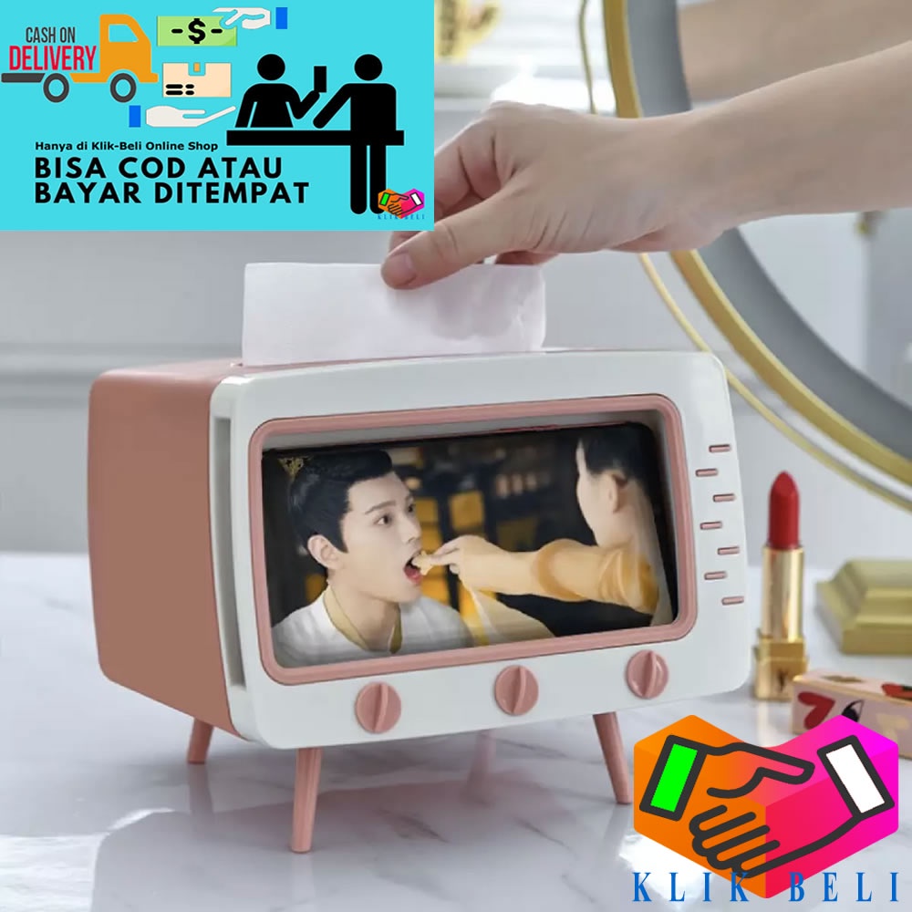 Jual Kotak Tissue Box Organizer Tempat Tisu Layar TV Retro Dengan ...