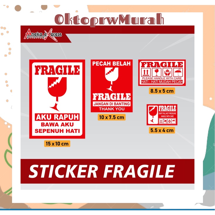 Jual LABEL PENGIRIMAN AWAS PECAH / STIKER PECAH BELAH KEMASAN OLSHOP ...