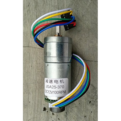 Jual High Torque Motor DC 25GA370 12V 100RPM w Encoder Terlaris | Shopee Indonesia