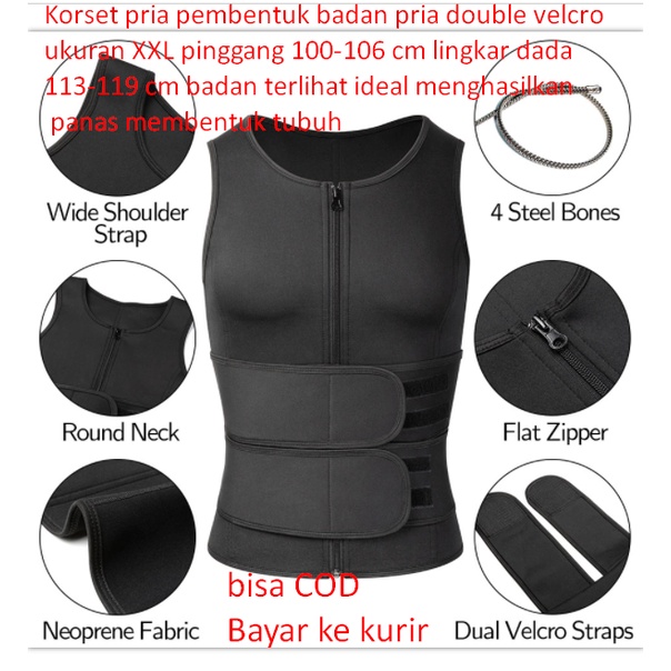 Jual Korset pria pembentuk badan pria double velcro ukuran XXL pinggang ...