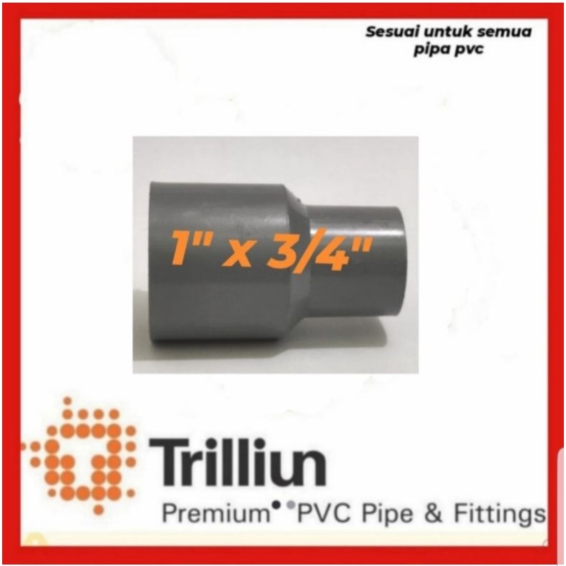 Jual Reducer/Vlock sock/V sok/Soket pvc TRILLIUN 1" x 3/4" | Shopee ...