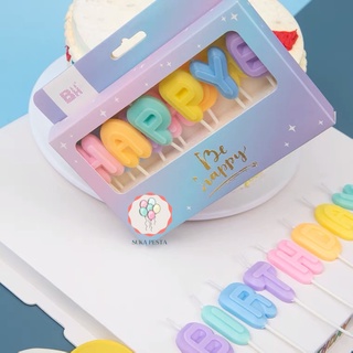 Jual LILIN TULISAN HBD PASTEL / LILIN HBD MACARON / LILIN HURUF HBD ...