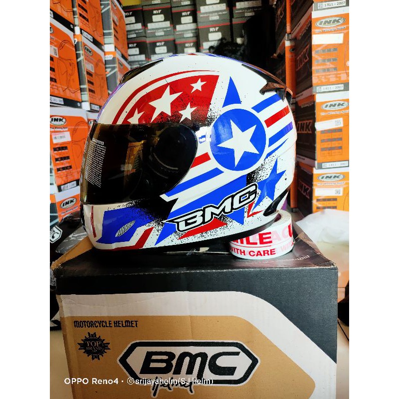 Jual HELM BMC BLADE P_200#7 WHITE/BLUE/RED(RAINBOW) | Shopee Indonesia