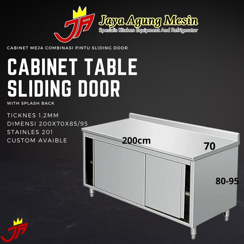 Jual MEJA CABINET DAPUR STAINLESS STEEL / CABINET TABLE SLIDING DOORS ...