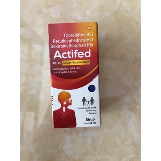 Jual actifed merah 60 ml / actifed plus cough suppressant / obat batuk ...