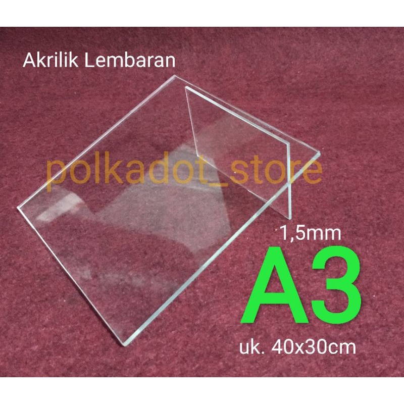 Jual Akrilik Lembaran A3 ukuran 40x30cm bening transparan | Shopee Indonesia