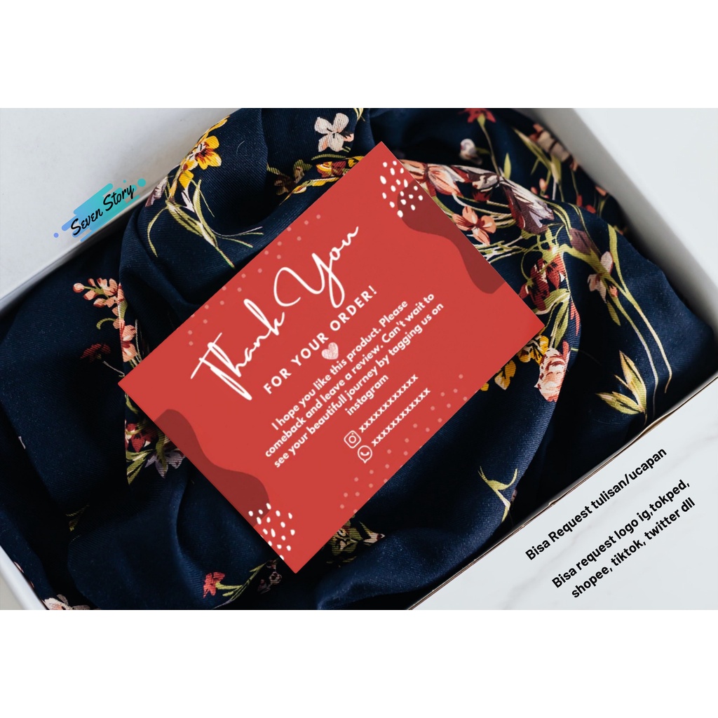 Jual thank you card/kartu ucapan/souvenir/thanks card/kartu ucapan ...