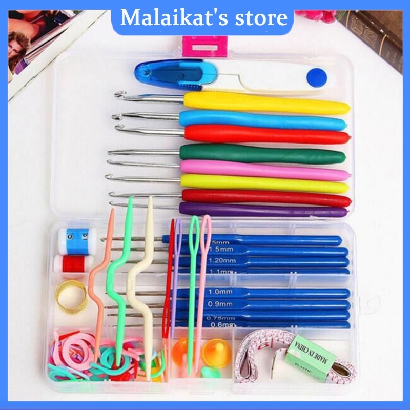 Jual Alat Rajut Set Perlengkapan Rajut Set Jarum Rajut Set Hakpen Set ...
