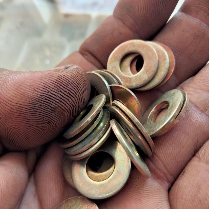Jual ring plat kuning lebar , ukuran baut 12 kecil | Shopee Indonesia