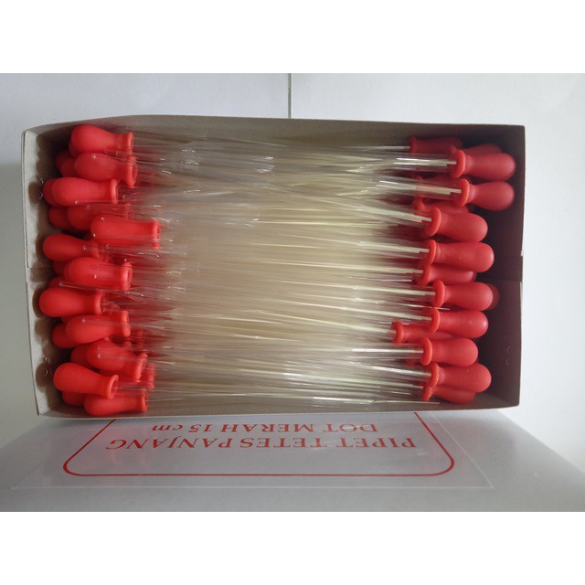 Jual pipet tetes kaca panjang 1 Box isi 100 buah | Shopee Indonesia