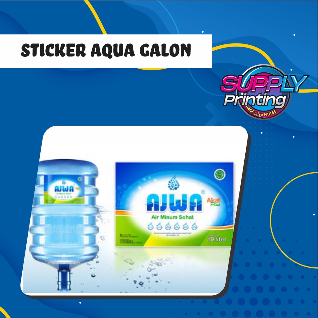 Jual Cetak Sticker Label Air Kemasan Mineral Aqua Galon (isi 100Pcs ...