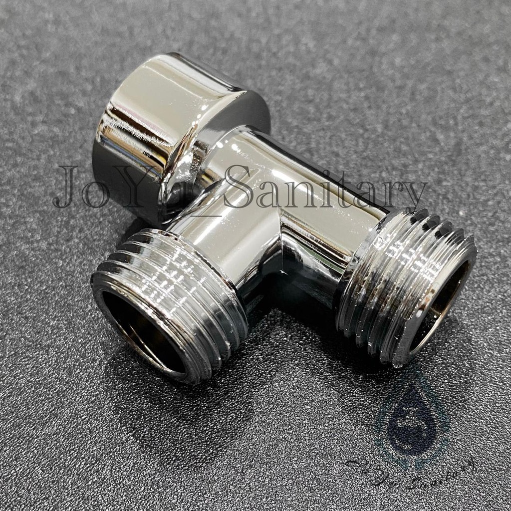 Jual Nepel T kuningan chrome 302- nepel tee kran air T sambungan shower ...