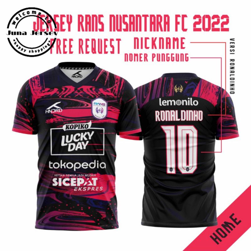 Jual BAJU KAOS JERSEY RANS NUSANTARA FC 2022 FREE REQUEST NICKNAME FULL ...