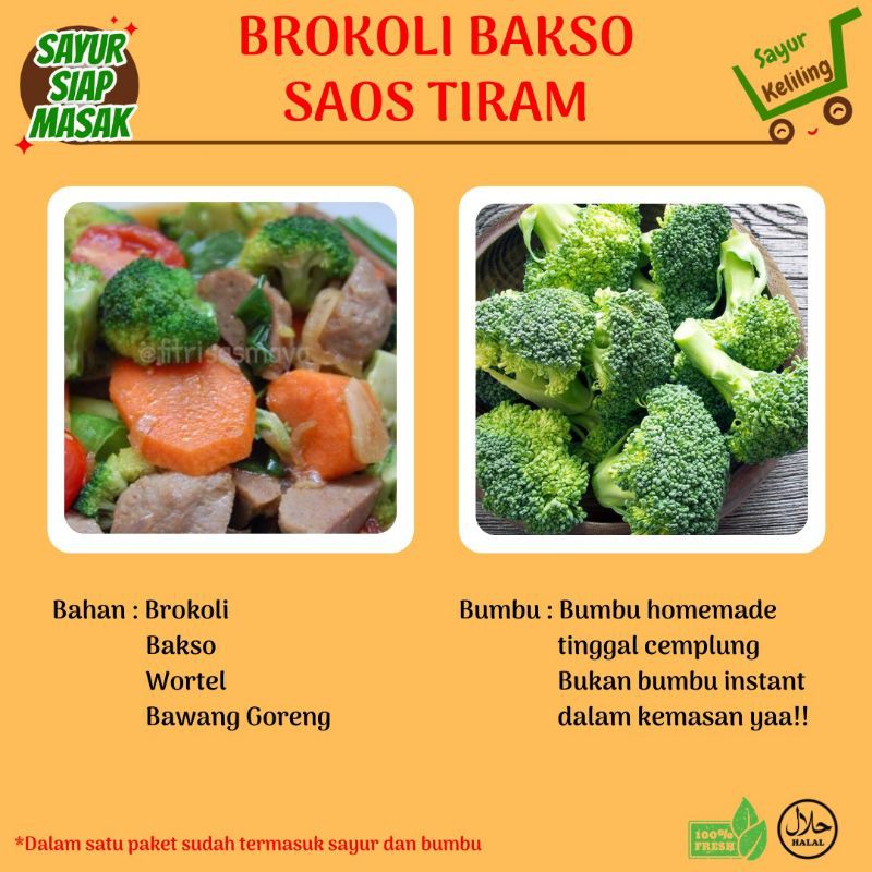Jual SAYUR SIAP MASAK / BROKOLI BAKSO SAUS TIRAM / PAKET SIAP MASAK ...