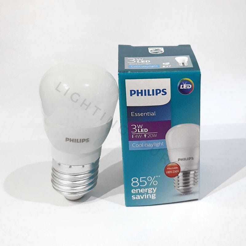 Lampu Led Philips Ledbulb Essential 3w 3 Watt Hemat Terang Bergaransi ...