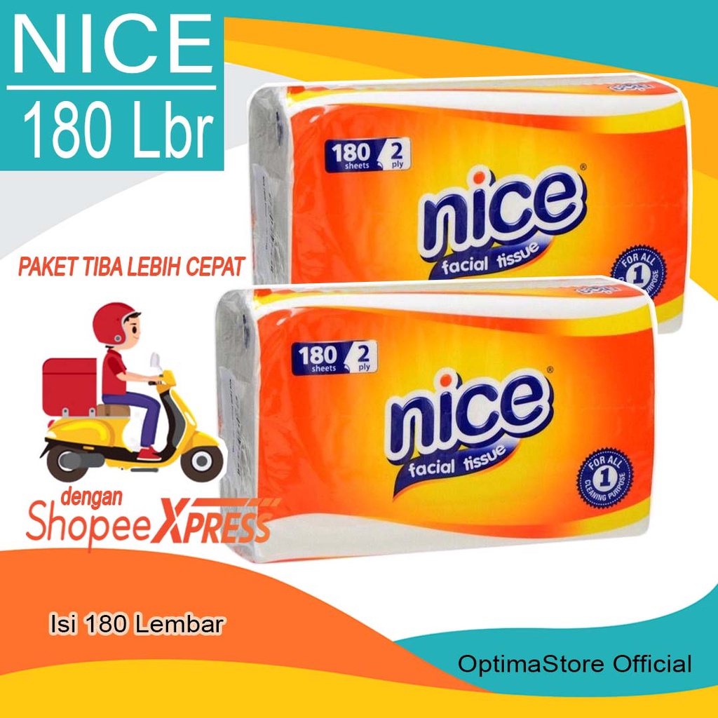 Jual TISU NICE ISI 180 LEMBAR 2 PLY MURAH - TISU WAJAH MURAH - TISUE ...