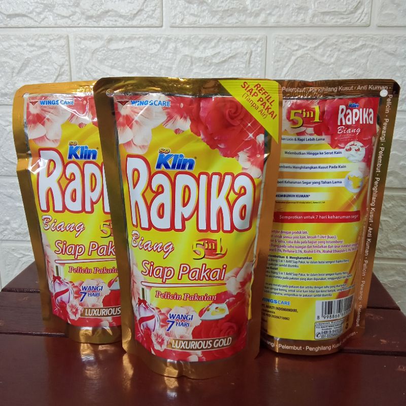Jual Dapat 3 Rapika Refill Kuning Luxurious Gold Pouch 250ml | Shopee ...