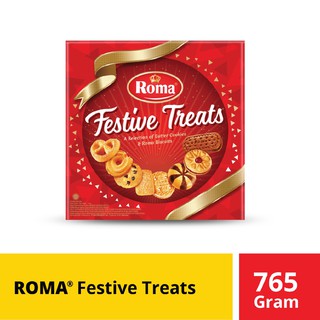Jual ROMA Festive Treats Butter Cookies Kue Kering Kue Kaleng 765 Gr ...