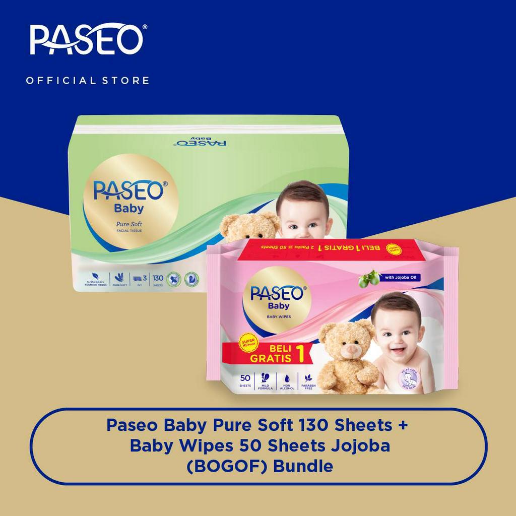 Jual Paseo Baby Tissue Basah Jojoba 2 x 50 sheets + Paseo Baby Tissue ...